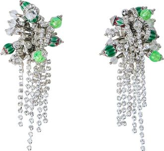 Dries Van Noten Femme, Accessoires, Vert, Taille: ONE Size Cluster Drop Earrings
