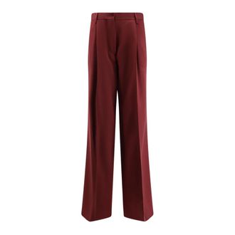 Dries Van Noten Wollweite Hosen - - Trousers - Damen - Rot - 3XS