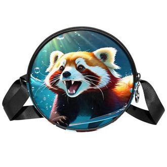 Generic Sac &agrave; bandouli&egrave;re rond rond pour femme, petit sac &agrave; bandouli&egrave;re sous-marin avec fermeture &eacute;clair et bretelles r&eacute;glables