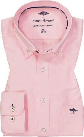Fynch-Hatton Fynch-Hatton Herren Hemd rosa Oxford