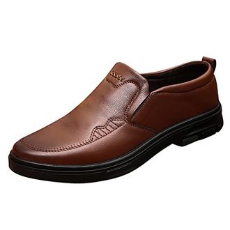 Generic Chaussures en cuir pour homme - Mocassins vintage de couleur unie - Mocassins tendance &agrave; enfiler - Coupe basse - Style d&eacute;contract&eacute; - Grande taille - P