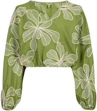 Guess Blouse Dessi &agrave; fleurs brod&eacute;es