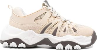 Patrizia Pepe Femme, Chaussures, Beige, Taille: 36 EU Baskets en maille &agrave; lacets