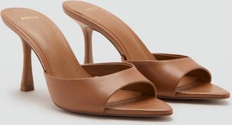 Mango Sandales pointues &agrave; talon marron moyen - Femme - 35 - MANGO