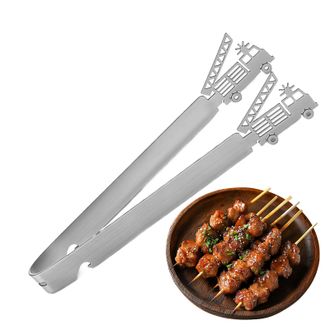 Generico K&uuml;chenzange, 29 cm, Edelstahl, Design Feuerwehrautos, Grillzubeh&ouml;r, Mehrzweckzange, f&uuml;r M&auml;nner, Vater, Gro&szlig;vater, Innenbereich, Outdoor, Grill, Campin