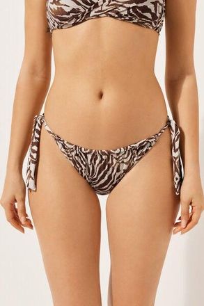 Calzedonia Bikinihose Mit Schleifen Brown Zebra Braun