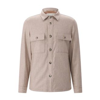 Jacob Cohen Homme, Chemises, Beige, Taille: M Surchemise en laine m&eacute;lang&eacute;e