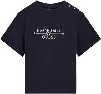 Guess T-shirt imprim&eacute; et broderie en coton m&eacute;lang&eacute;