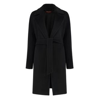 Max Mara Woll-Bibertuch-Bademantel - - Coats - Damen - Schwarzk - L