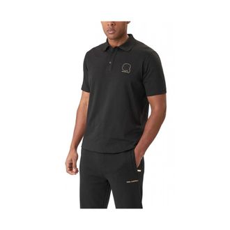 Karl Lagerfeld Polohemd mit Logo-Pr&auml;gung - - Tops - Herren - Schwarzk - XL