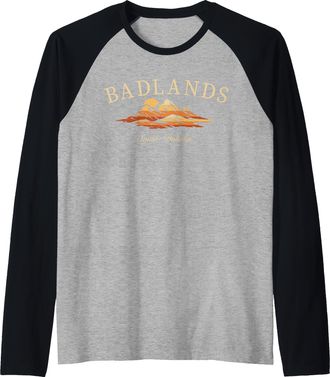 Trendy Apparel Badlands South Dakota Sunset Mountain Ridge Raglan