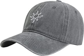 Generic Casquette de baseball tendance pour homme et femme avec boucle en denim, visi&egrave;re pare-soleil pour grandes t&ecirc;tes, gris, Taille unique