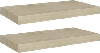 Generic Schwebendes Wandregal, 4 St&uuml;ck, MDF, Hochglanz-Wei&szlig;, Schwebendes Regal, 23/40/50/60/80/90/120 cm, Wandregal f&uuml;r Wohnzimmer/Arbeitszimmer/Bad/K&uuml;che (50