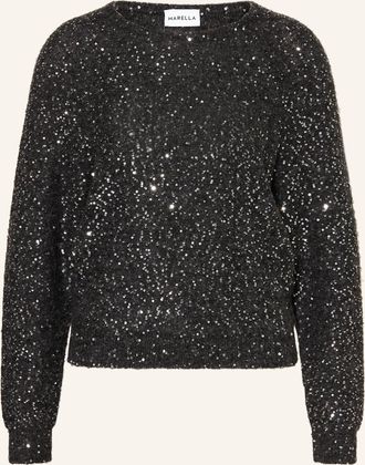 Marella Pullover Mit Pailletten grau