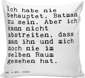 Mr. & Mrs. Panda Kissen Ich Habe nie behauptet,... - Geschenk, lustig, Sofakissen, Weisheiten, Spruch Geschenke, lustige Spr&uuml;che, Superhelden