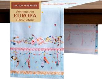 Maison d'Hermine Ibiza Chemin de Table 100 % Coton pour f&ecirc;tes D&icirc;ner Vacances Cuisine Printemps/&Eacute;t&eacute; (50cm x 150cm)