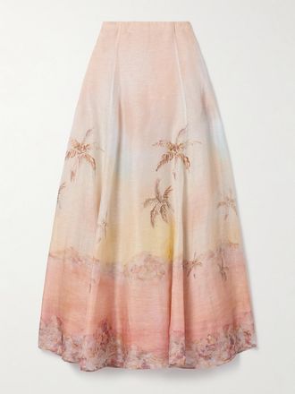 Zimmermann Illuminate Maxirock Aus Einer Leinen-seidenmischung - Pink