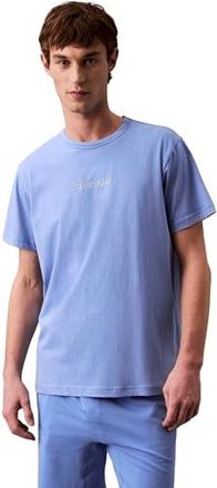 Calvin Klein S/S Crew Neck 000Nm2748E T-Shirt, Blue (Glacier), M Homme
