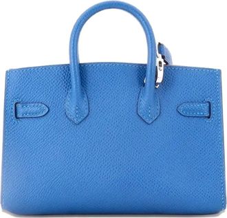 Herm&egrave;s Birkin Handbag Blue Epsom with Palladium Hardware Tiny tote bag - Blau