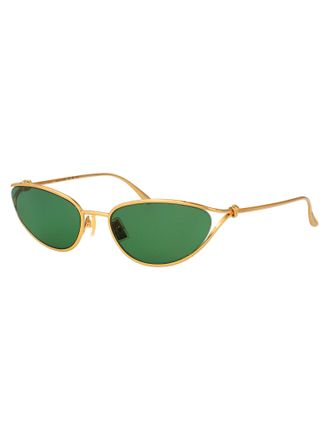 Bottega Veneta Womens Sunglasses Bv1330s Gold-Green Metal Gold/green