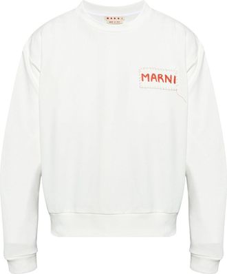 Marni sweat en coton à logo imprimé - Blanc
