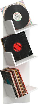MID.YOU Mid.you Schallplattenregal, Wei&szlig;, Holzwerkstoff, 33x106.5x25.6 cm, Wohnzimmer, Regale, CD & DVD-Regale