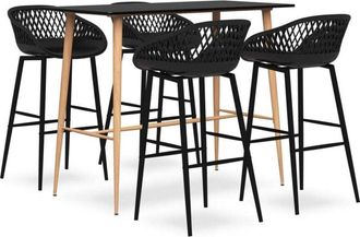 vidaXL 5-tlg. Bar-Set Schwarz Vidaxl