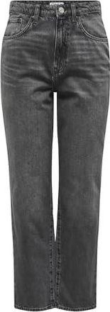 Only Onlrobyn MW STR Lo AK Cro132 DNM Noos, Dark Grey Denim, 33W x 32L