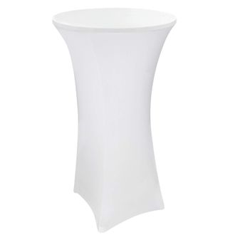 Dema Stehtischhusse Stretch Stehtisch Bistrotisch Husse &Uuml;berwurf 80x120 cm bis &Oslash; 80 cm wei&szlig;