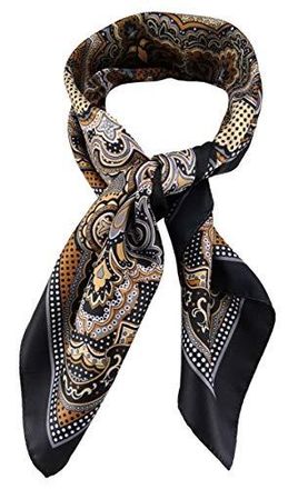 TigerTie Foulard en velours pour femme à motifs - Dimensions du foulard : 60 x 60 cm, doré, noir, marron, beige, argent, anthracite, Größe: ca. Länge 60 cm, Br