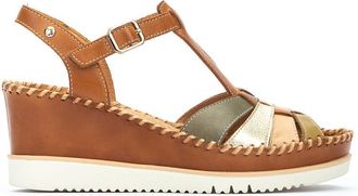 Pikolinos Keilsandalen in Leder AGUADULCE f&uuml;r Frauen Farbe Brandy