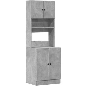 vidaXL Vidaxl - Armoire de cuisine gris b&eacute;ton 60x50x180 cm bois ding&eacute;nierie