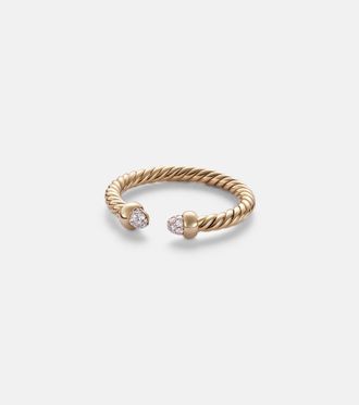 David Yurman Ring Cablepir Micro aus 18kt Gelbgold mit Diamanten