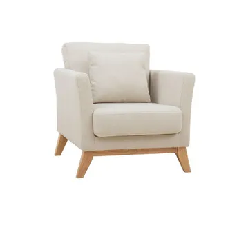 Miliboo Miliboo - Skandinavischer Sessel mit abnehmbarem Bezug in Velourseffekt in Beige oslo