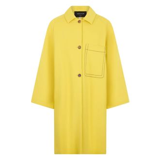 Fabiana Filippi Femme, Manteaux, Jaune, Taille: 34 FR Long Coat with Kimono Sleeves