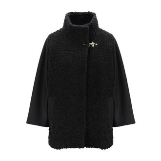 Fay Shearling Jacke mit Kunstpelzbesatz - - Jackets - Damen - Schwarzk - XL