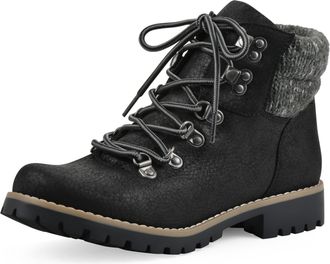 White Mountain Damen Pathfield Stiefelette, Schwarz/Stoff, 38 EU Weit