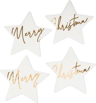 Riviera Maison [SA2026/08] [N] Merry Christmas Star Coasters 4 pcs