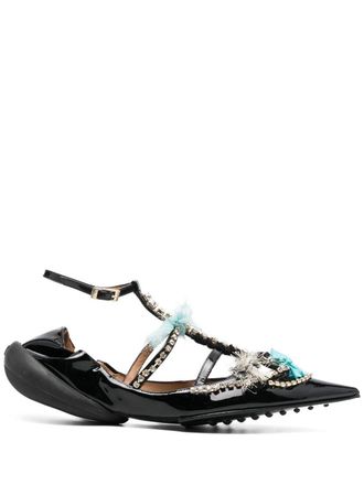 13 09 SR sandales &agrave; ornements en cristal - Noir