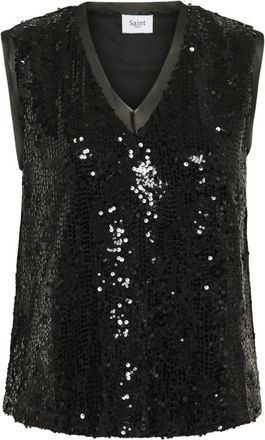 Saint Tropez Femme, Tops, Noir, Taille: 40 FR Hauts sans manches