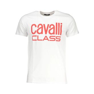Cavalli Bianco Baumwoll-T-Shirt - - Tops - Herren - Wei&szlig; - XL