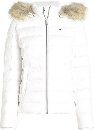 Tommy Jeans Damen Daunenjacke mit Kapuze und Kunstpelzbesatz Slim Fit