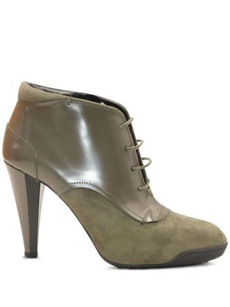 Tod's bottes en daim &agrave; lacets - Vert