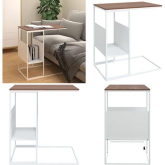 vidaXL Vidaxl - Beistelltisch Wei&szlig; 55x36x59,5 cm Holzwerkstoff - Couchtisch - Beistelltisch - Wohnzimmer Dekoration - Holzm&ouml;bel - Wei&szlig;er Couchtisch - Home &
