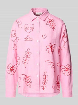 Christian Berg Regular Fit Leinenbluse im Allover-Look
