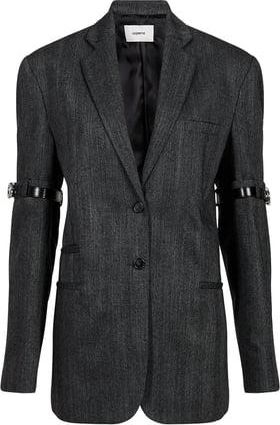 Coperni Blazer ample &agrave; ceintures logotyp&eacute;e en laine