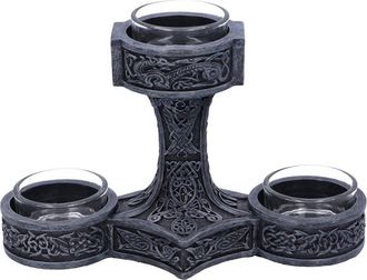 Nemesis Now Thors Hammer Unisex Kerzenständer Standard Polyresin Gothic, Wikinger