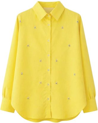 A Paper Kid Femme, Blouses et Chemises, Jaune, Taille: 42 FR Chemise en coton
