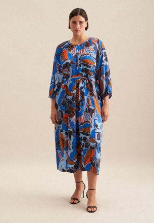 Seidensticker Sommerkleid Schwarze Rose 3/4 Rundhals Floral