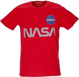 Alpha Industries Reflektierendes Nasa T-Shirt Rot - - Tops - Herren - Rot - XL